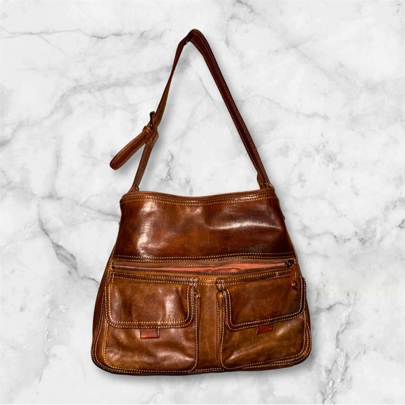 Fossil | Bags | Fossil Leather Shoulder Bag Rich Cognac Color | Poshmark